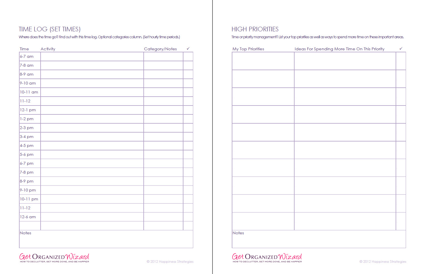 Time Management Worksheets Productivity Planners To Do Lists