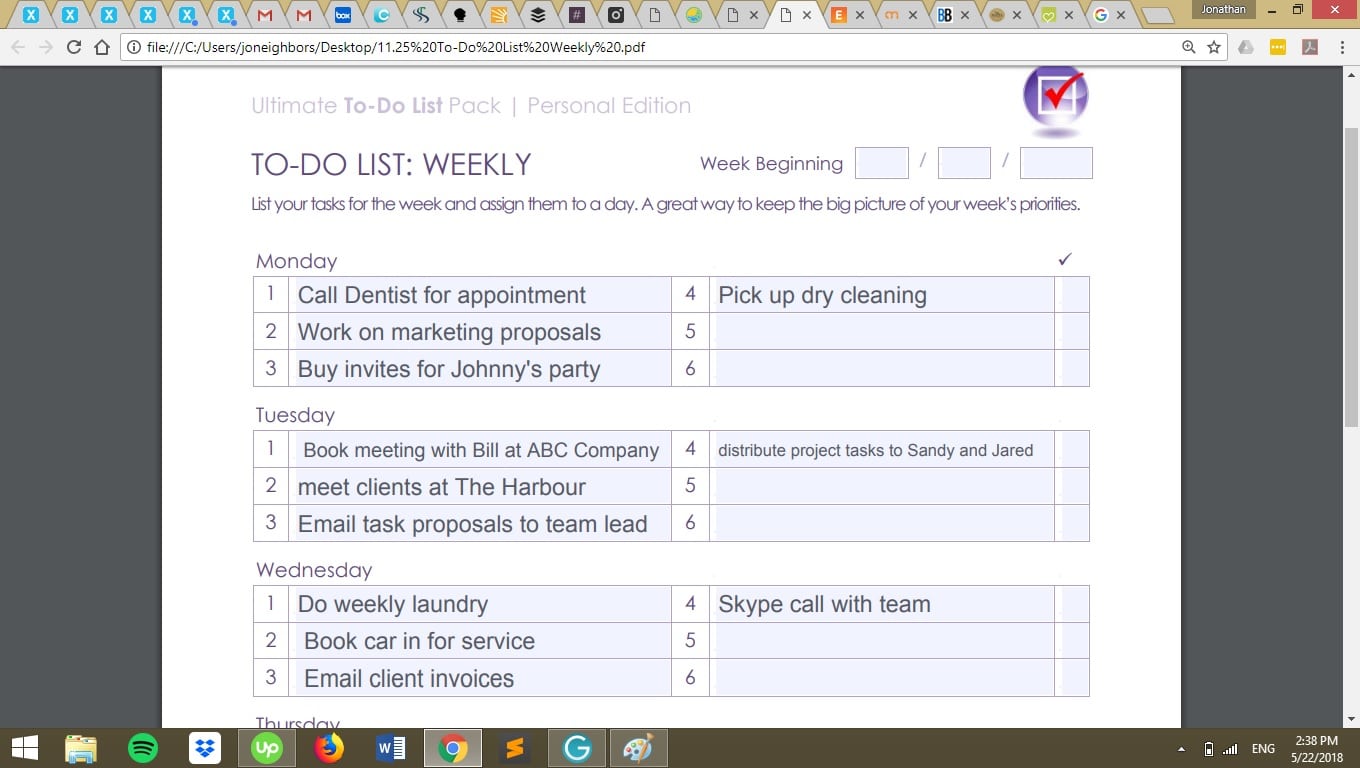 How to Use A Weekly To-Do List To Achieve Goals